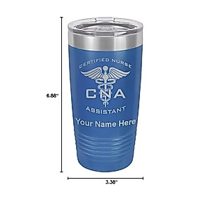 LaserGram 20oz Vacuum Insulated Tumbler Mug, CNA Certified Nurse Assistant, Personalized Engraving Included (Dark Blue)