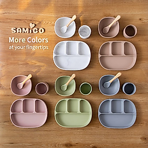 SAMiGO 5-Piece Silicone Dishware Place Setting, Multicolor