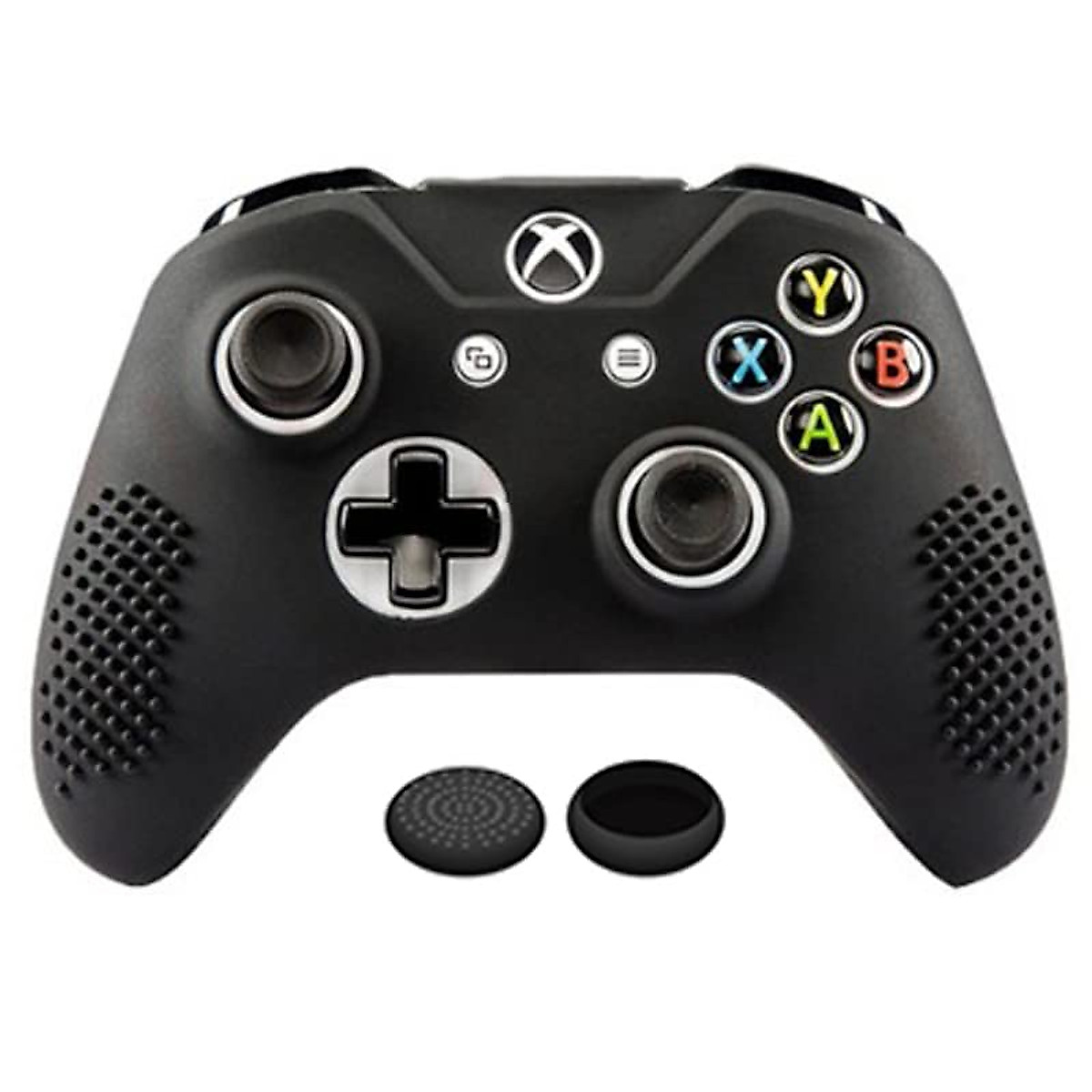 ANSIPPF Xbox One S Compatible Premium Silicone Controller Cover, Anti Slip Skin, Sweat-Proof Protector, Protective Soft Rubber Case Sleeve for Xbox One S Accessories, White + Black + Red + Blue