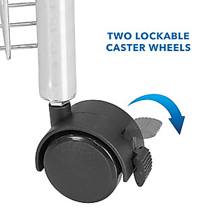 Mount-It! Mesh Wire Rolling Cart | 3-Tier Multi-Function Metal Trolley for Kitchen Storage and Organization | Heavy-Duty Storage Cart with Wheels and Handle | Silver