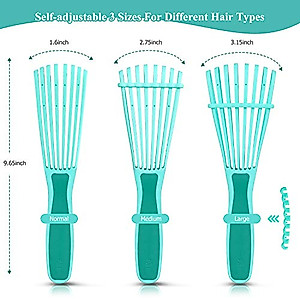 Detangling Hair Brush,Hair Detangler Brush and Wide Tooth Comb Set for Black Natural Curly Wet Dry Thick Straight Long Hair, Afro American Type 3a-4c, Comfortable Grip,Easy to Clean, Durable