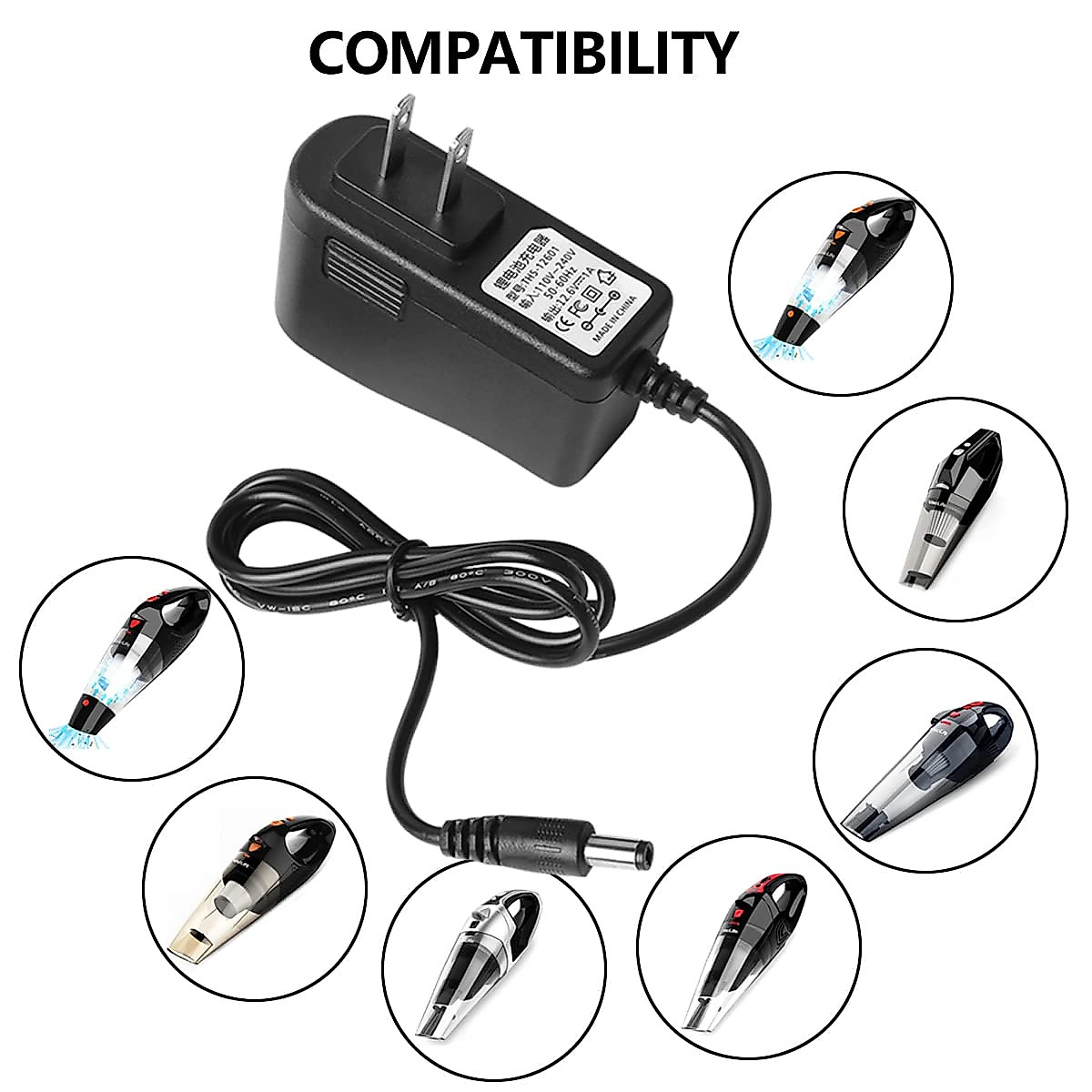 AC DC Adapter Charger Compatible with VacLife VL106 H-106 H106 VL188 VL188-N H-111 VL706 VL189 Cordless Vacuum Cleaner Power Supply Cord