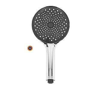 G1/2 Thread Handheld Shower Head, High Pressure in the Head Multi Layer Plating Bathroom Showerhead, Abrasion Heat Resistant Handheld Rain Showerhead for Bathroom(Silver)