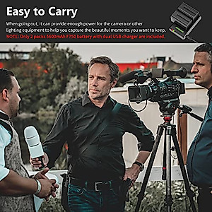 Neewer NP-F750 2-Pack 5600mAh Li-ion Replacement Battery with USB Charger, Compatible with Sony NP-F550 570 750 770 930 950 FM55H FM500H QM71 QM91 QM71D LED Light, Monitor, Motorized Slider