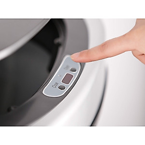 NINESTARS DZT-50-9 Automatic Touchless Infrared Motion Sensor Trash Can, 13 Gal 50L, Stainless Steel Base (Oval, Silver/Black Lid)