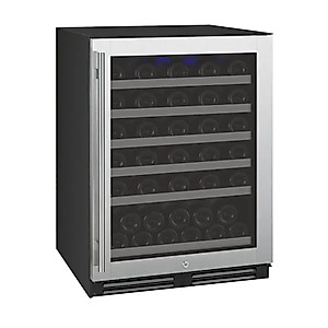 Allavino 24" Wide FlexCount II Tru-Vino 56 Bottle Single Zone Stainless Steel Right Hinge Wine Refrigerator