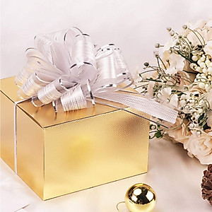PACKQUEEN 10 Gift Boxes 6x6x4 Inches Small Gift Boxes with Lids, Gold Gift Boxes Bulks for Wedding, Party, Birthday, Bridesmaid Proposal Boxes for Light Weight Gifts (Glossy Gold, Grain Texture)