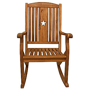 Leigh Country Sequoia Series Adult Rocker with Star Cutout Rocking Chair, Brown