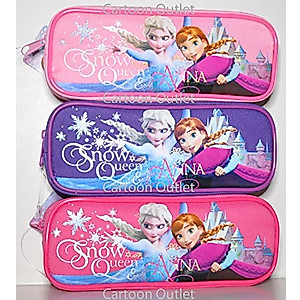 Disney Frozen Pen & Pencil Case - Snow Queen Elsa & Anna Zippered Organizer 1 Piece [Random Color]