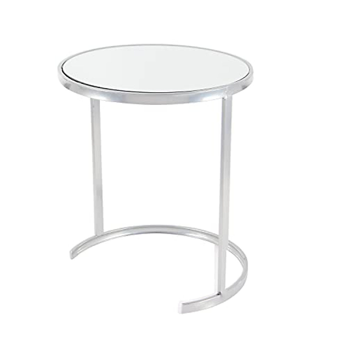 Deco 79 Metal Nesting Accent Table with Mirrored Glass Top, Set of 3 21", 19", 17"H, Silver