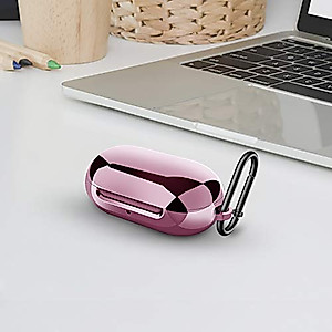 Aiiko Case for Galaxy Buds/Galaxy Buds+Plus 2020,Plated TPU Shockproof Protective Case Cover with Keychain and Carrying Box Accessories Compatible Samsung Galaxy Buds(Support Wireless Charging) (Pink)