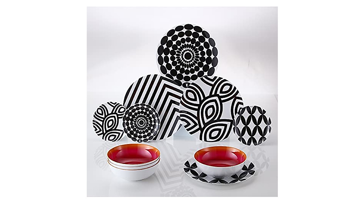 French Bull Assorted Plates - 6-Piece Stylish Melamine Dinnerware Set
