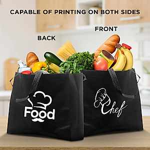 DISCOUNT PROMOS Custom Jumbo Sized Tote Bags Set of 50, Personalized Bulk Pack - Reusable Grocery Bags, Shopping Bags, Promotional Item Totes for Women - Black