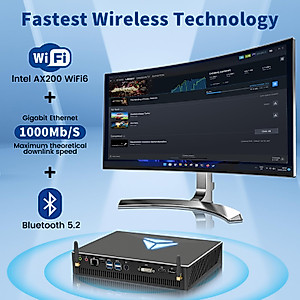 Thdeukoty Mini Desktop PC Computer i9-9900KF Windows 11 Pro, Gaming PC GeForce RTX2060S 8G, 64G DDR4 RAM 1T NVME SSD, 4K@144Hz HDMI/DP/DVI Triple Display, WiFi 6 Bluetooth 5.2 for Gaming/Design