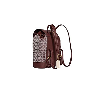 COACH Dempsey Drawstring Backpack In Signature Jacquard Patch And Stripe (IM/Wine Multi)