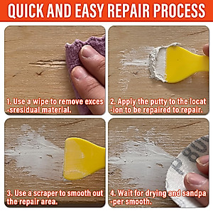 SMAPHY Wood Putty Filler, White Wood Filler Putty, Wood Filler Paintable, Stainable, Sandable can Quickly Repair Holes, Cracks, Chips and Scorched Areas of Wooden Furniture(9.87 Ounce)
