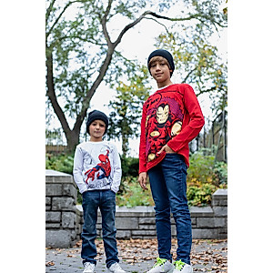 Marvel Avengers Spider-Man Toddler Boys 2 Pack Long Sleeve Graphic T-Shirts Gray/White 4T