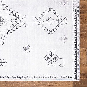 Bloom Rugs Mysia Washable 4x6 Rug - Ivory/Black Modern Geometric Area Rug for Living Room, Bedroom, Dining Room, and Kitchen - Exact Size: 4' x 6'