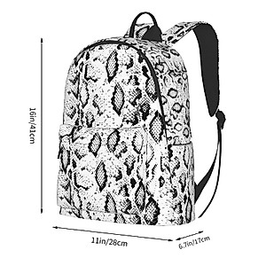 FeHuew 16 inch backpack Snake skin Laptop Backpack Full Print School Bookbag Shoulder Bag for Travel Daypack