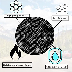 2 Pack Coaster for Car Cup Holder,Auto Anti Slip Bling Cup Holder Coaster,2.75 inch Surface Full Crystal Rhinestone car Coaster Car Interior Accessories(Black)