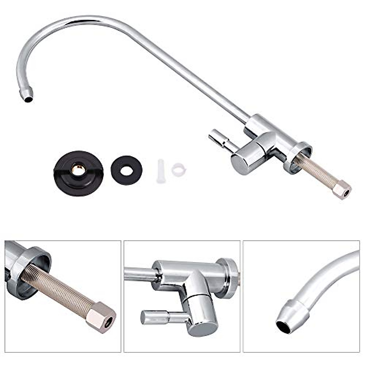 1/4'' Stainless Steel Faucet Tap Drinking Water Purifier Filter Chrome Reverse Osmosis for Clean Drinking Water