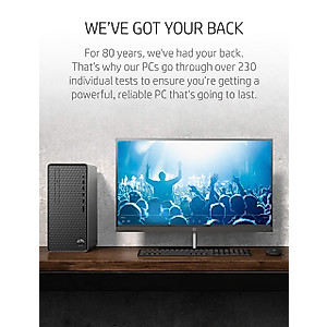 HP Desktop PC, Intel Pentium Gold G6400 Processor, 8 GB of RAM, 256 GB SSD Storage, Windows 10 Home, High-Speed Performance Computer, 8 USB Ports, Business, Study, Videos, & Gaming (M01-F1014, 2020)