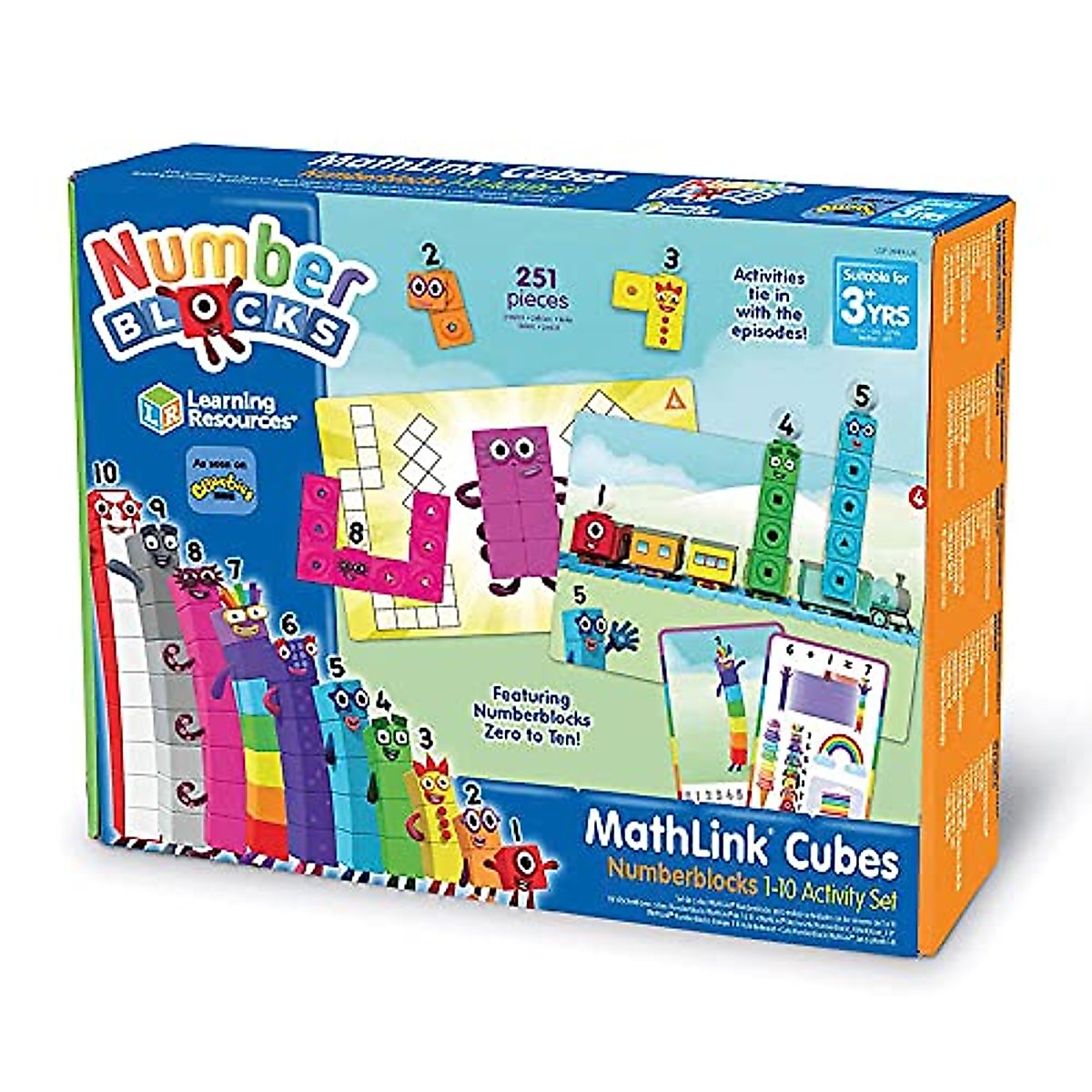 Learning Resources LSP0949-UK MathLink Cubes Numberblocks 1-10 Activity Set, Early Years Maths Learning, Build, Learn & Play in The Classroom & at Home.,27.5 x 21.3 x 3.2 cm, Multicolour