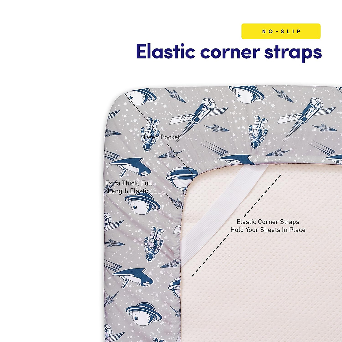 1500 Supreme Kids Bed Sheet Collection - Fun Colorful and Comfortable Boys and Girls Toddler Sheet Sets - Deep Pocket Wrinkle Free Soft and Cozy Bedding - Full, Spaceships