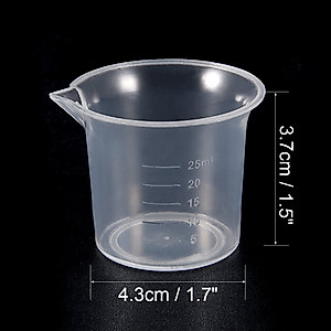 uxcell 2pcs Measuring Cup Labs PP Graduated Beakers 25ml