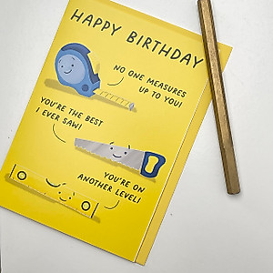 Old English Co. Humorous Birthday Card for Dad - Funny Do It Yourself Tools Birthday Card for Him - Mr Fix It Birthday Card for Men | Blank Inside with Envelope