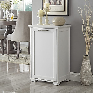 OLD CAPTAIN Tilt-Out Laundry Sorter Cabinet/Wooden Tilt Out Trash Cabinet, with Negative ion and deodorizing Function to Ensure The Cleanliness of The Kitchen Trash can(White)…