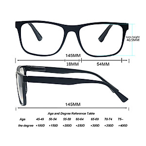 OLOMEE Reading Glasses 1.5 Oversized Large Square Men Readers 4 Pack,Lightweight Cheaters Glasses W/Comfortable Spring Hinges