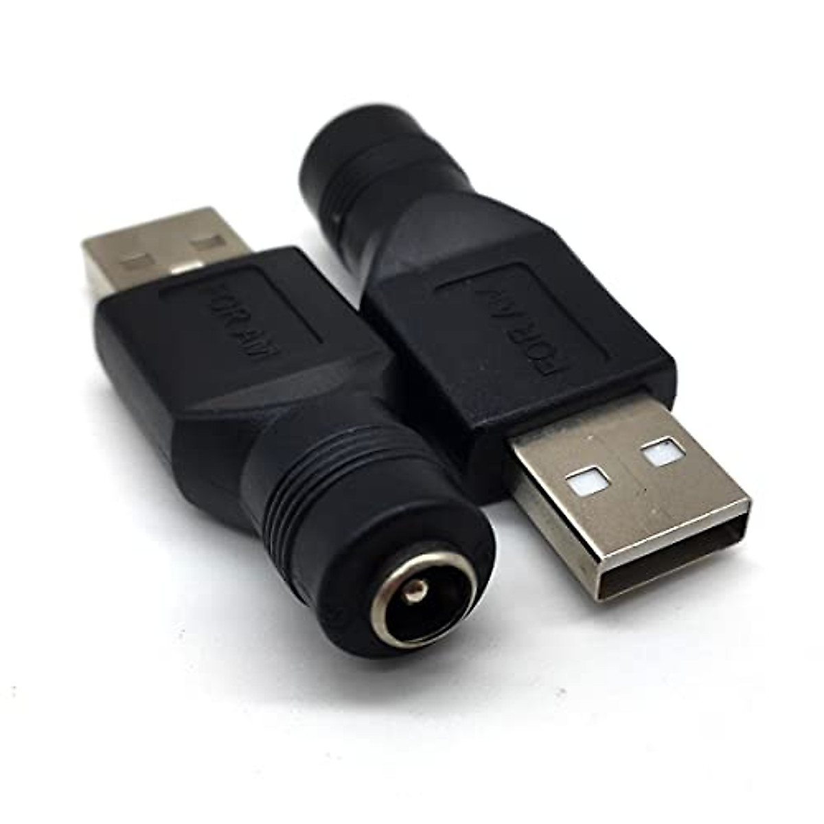 USB to DC Power Adapter, Traodin USB 2.0 Male to DC 5.5mm x 2.1mm Female 5V Connector Power Charging Adapter for USB Charging Device and for Laptop PC (2Pcs) (USB M/5.5x2.1 F)