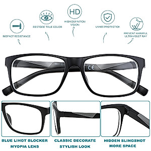 JCUANGR Distance Nearsighted Glasses For Men,Women Near Sighted Vision Driving Farsighted Eyeglasses,Lentes De Miopia Para Hombre,Mens Nearsight See Far Sight Blue Light Computer Eye Glass -1.5