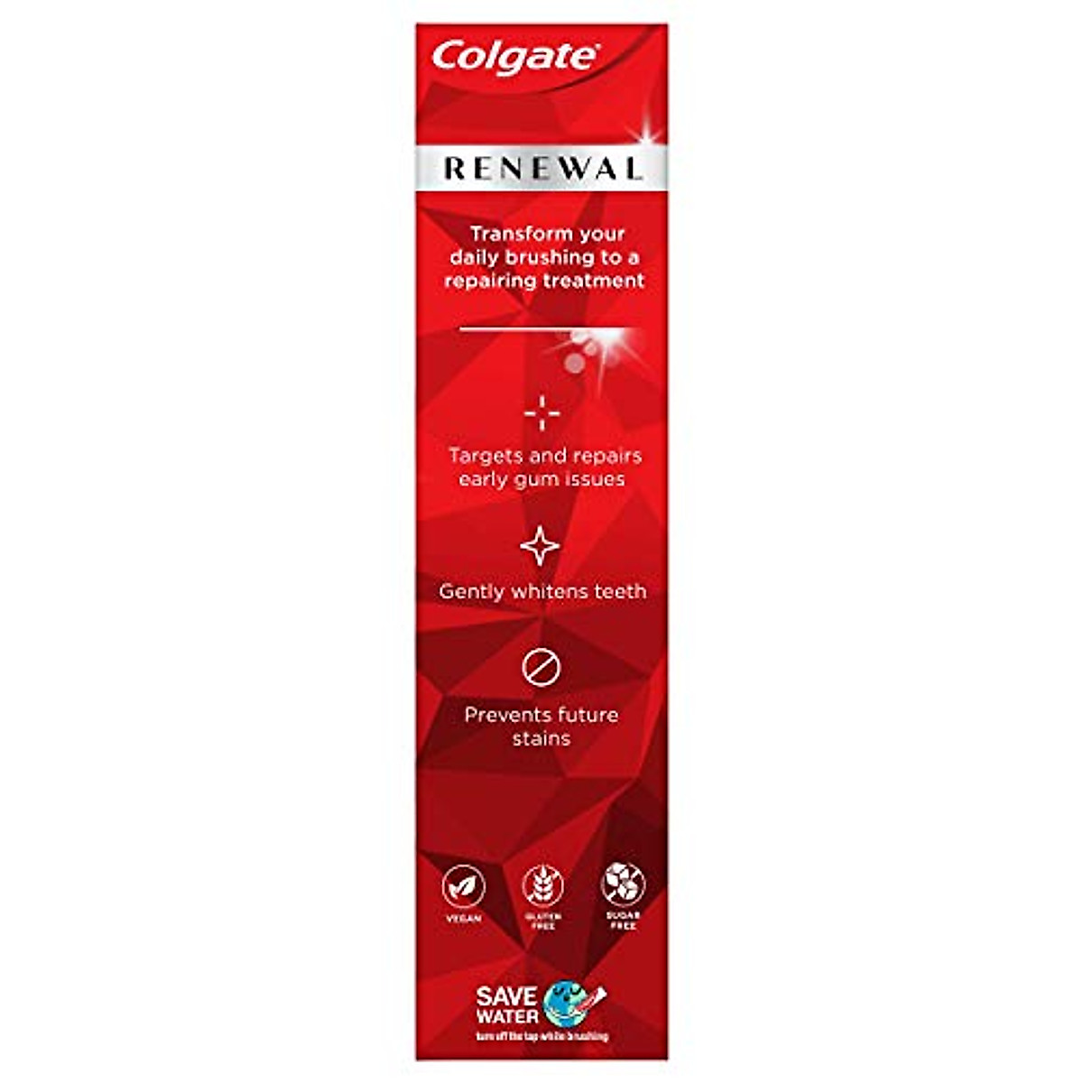 Colgate Renewal Gum Protection Whitening Toothpaste, Mint Toothpaste for Gingivitis and Teeth Whitening Restoration, Sugar Free, Enamel Safe, Gluten Free, Vegan, 3 Oz Tube