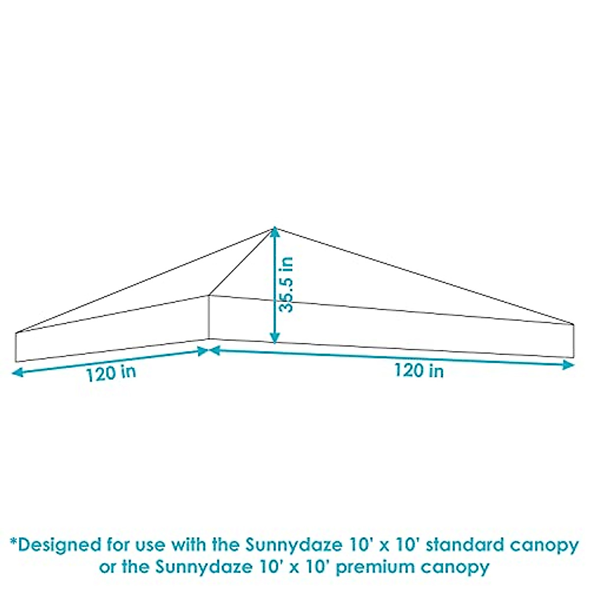 Sunnydaze 10 x 10 Foot Standard Pop-Up Canopy Shade - PU-Coated 150D Oxford Fabric Replacement Top for Canopy - Blue