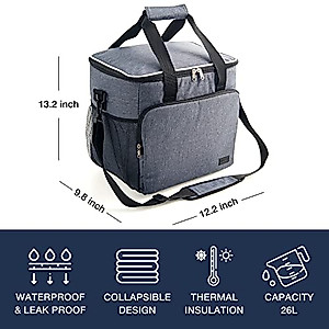 GLOGEX Portable Soft Sided Cooler Bag - Modern Picnic Lunch Bag - Foldable Soft Cooler Insulated and Leak Proof for Travel, Camping, Beach Picnic, Shopping, Fishing, Food Delivery, Keeps Warm, Cold