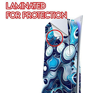 ITS A Skin Skins Compatible with Sony Playstation 5 Console Disc Edition - Protective Decal Overlay Stickers wrap Cover - Mixed Blue Bubbles Glass