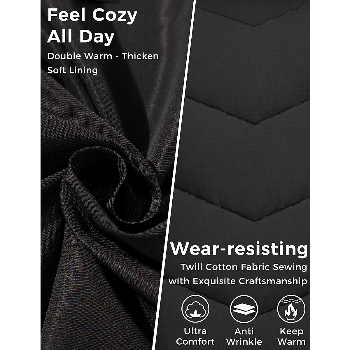 wantdo Women's Hooded Winter Coat Windproof Puffer Jacket with Hood Black Medium