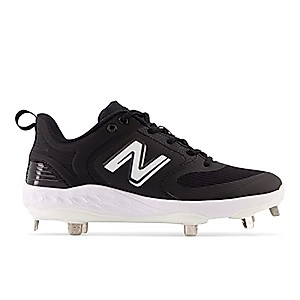 New Balance Women's Fresh Foam Velo V3 Softball Shoe, Black/White, 9