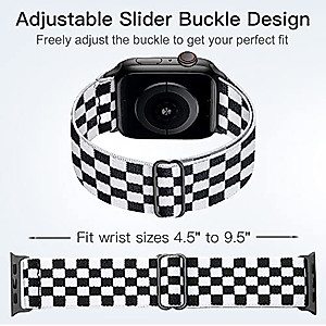 Cangroo 5 Pack Stretchy Nylon Bands Compatible with Apple Watch Band 38mm 40mm 41mm 42mm 44mm 45mm 49mm for Women Men, Elastic Solo Loop Braided Wristbands for iWatch SE Ultra Series 8 7 6 5 4 3 2 1