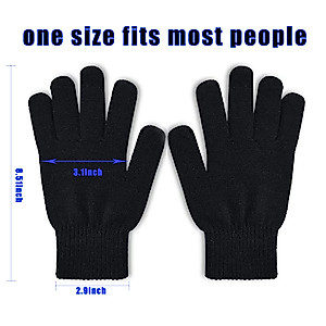 COLEDRE 6 Pairs Winter Magic Gloves for Women Men Cold Weather Thermal Warm Stretchy Gloves Black Knit Gloves for Running Driving Hiking