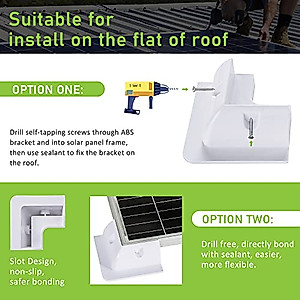 JJN 7PCS Corner Bracekt Solar Panels Mounting Brackets Kit ABS Corner Bracket Support 100W and Above Drill-Free Mount for RV, Caravans, Vehicles, Camper Vans, Roof, Sheds (White)