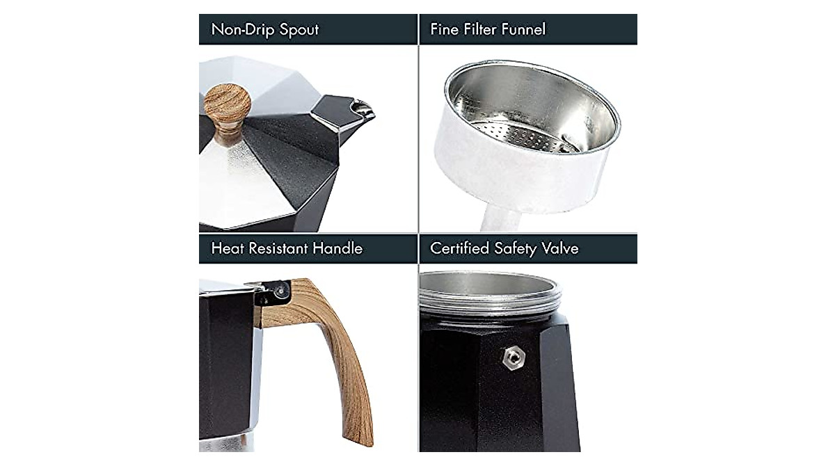 Primula 6-Cup Aluminum Espresso Maker for Stovetop & Camping