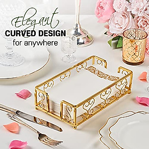 LEVIMETREE Guest Towel Holder Tray for Bathroom - Disposable Hand Towels Holder for Bathroom, Paper Hand Towel Holder, Paper Napkins Tray, Napkin Holders for Paper Napkins, Dinner Napkin Holder - Gold