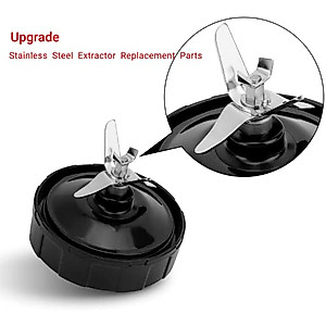 for Ninja Blender Blade Replacement Parts 7 Fins Compatible with Nutri Ninja Auto iQ BL450-30 BL642-30 BL482-30 BL682-30 SS401 with Silicone Rubber Gaskets Seal Ring Mixer Attachment, Updated