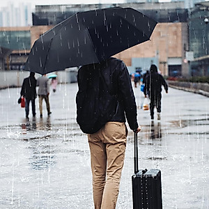 Dlin Windproof Travel Umbrella Automatic Umbrellas for Rain, 10 Ribs Compact Folding Umbrella for Rain, Large Umbrella, Portable Waterproof Umbrellas for Men and Women.