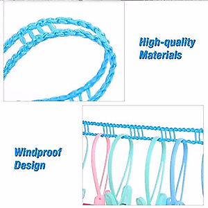 3 Pack Windproof Non-Slip Clothesline,Clothes Drying Rope Portable Adjustable Line Hanger for Camping Travel & Home Use (10M)