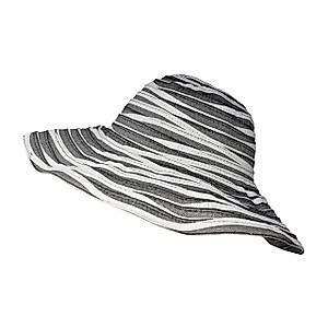 Packable Reversible Crusher Sun Shade Beach Hat, Adjustable Wide Shapeable Brim, SPF UPF 50 UV Protection Black