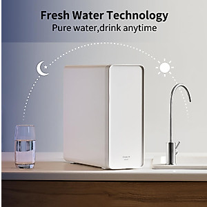 TOKIT Reverse Osmosis Water Filter, U1 Alkaline Mineral Under Sink Water Filter System, 400GPD Tankless RO Filtration with Faucet, NSF/ANSI 58, 2:1 Pure to Drain, Reduce TDS